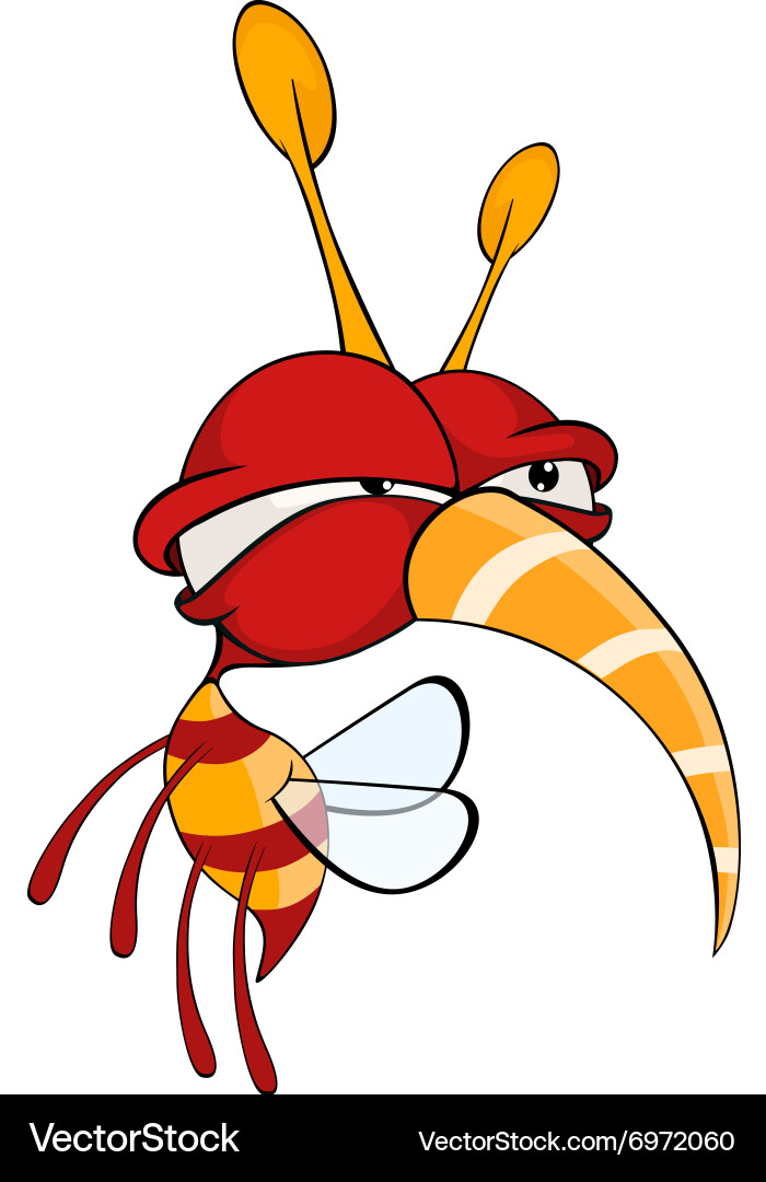Cartoon red fly insect Royalty Free Vector Image