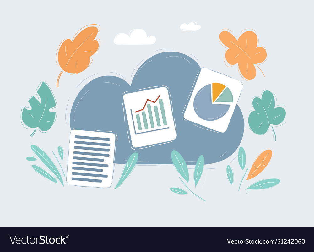 Cloud storage with saving Royalty Free Vector Image