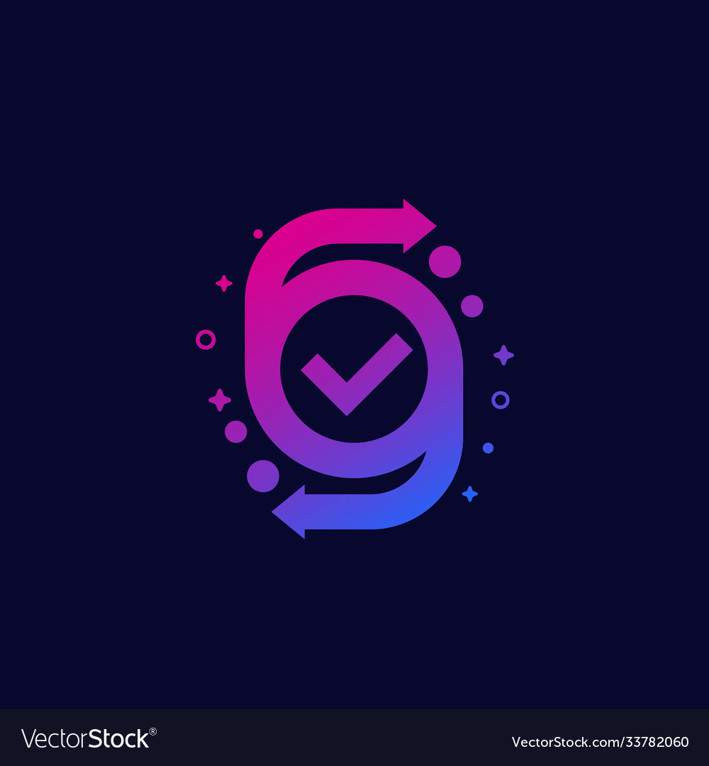 Complete conversion or exchange icon Royalty Free Vector