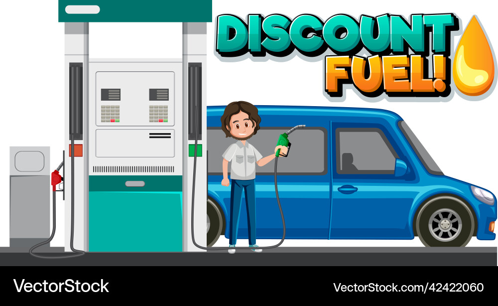 Discount fuel font logo design Royalty Free Vector Image