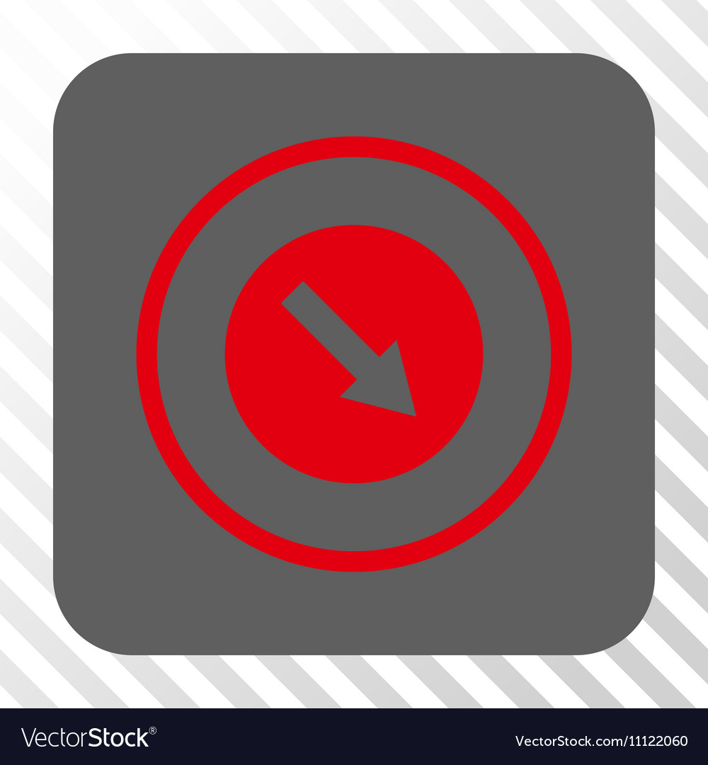 Down-right rounded arrow square button Royalty Free Vector