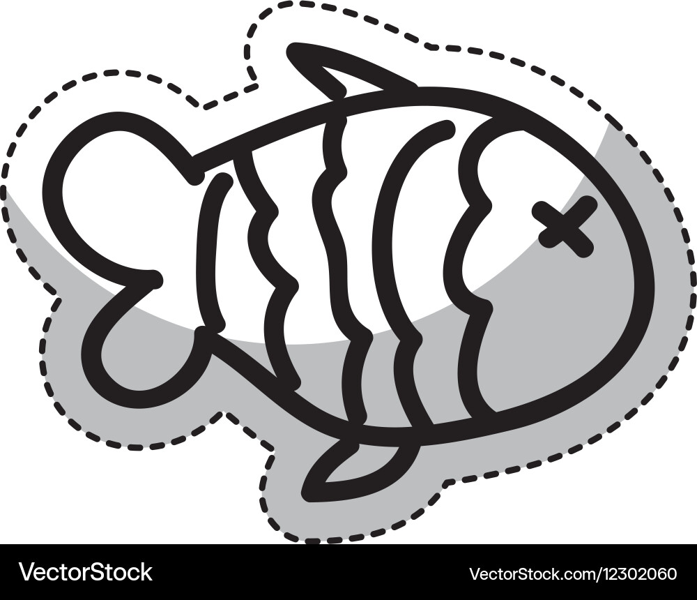 Fish meat isolated icon Royalty Free Vector Image