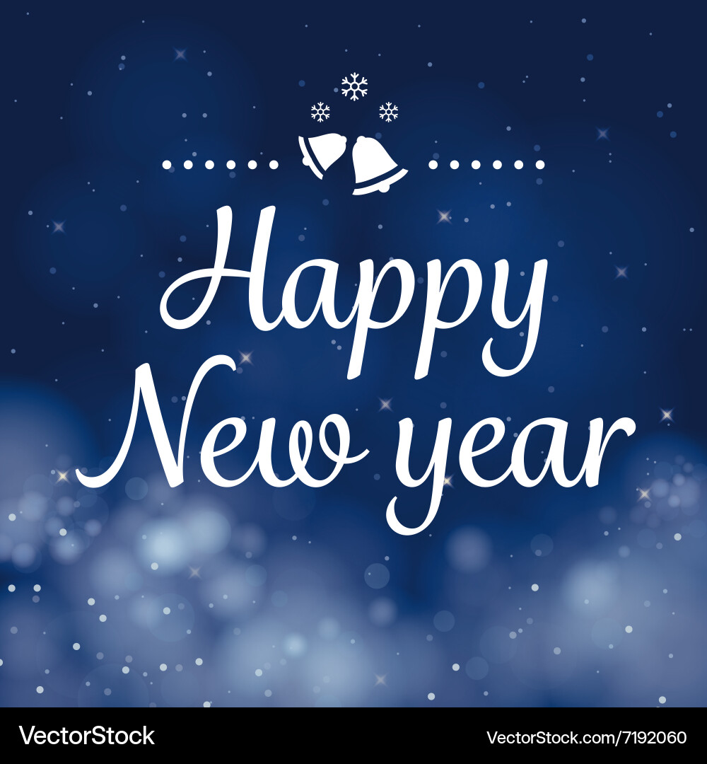 Happy new year calligraphy card design Royalty Free Vector