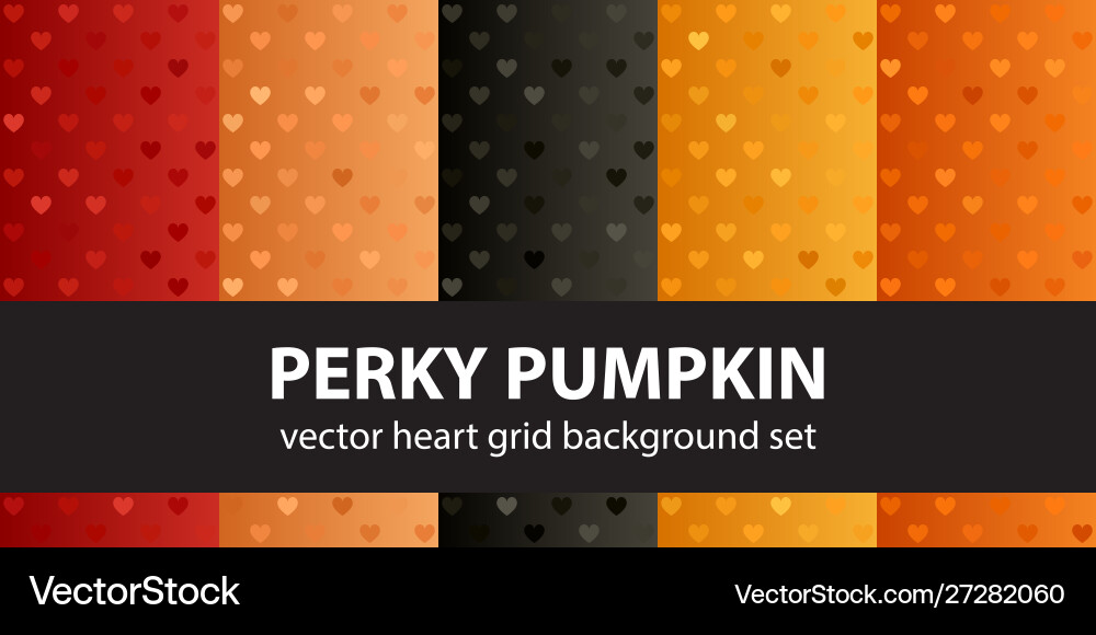 Heart pattern set perky pumpkin seamless Vector Image