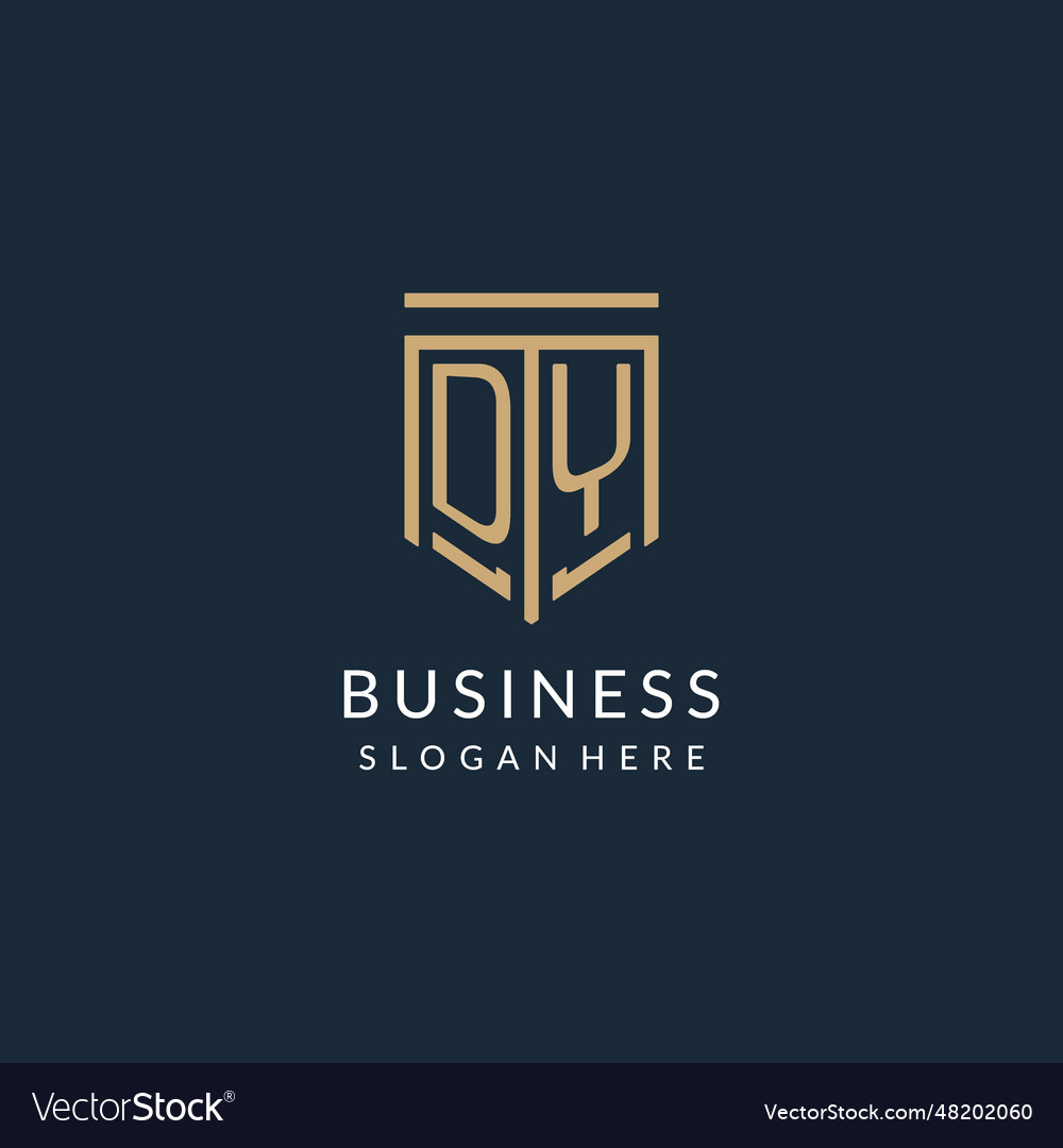 Initial dy shield logo monoline style modern Vector Image Initial dy shield logo monoline style modern Vector Image