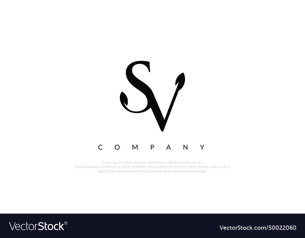 Initial sv logo design Royalty Free Vector Image