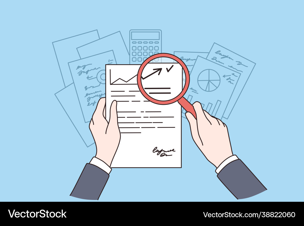 Investigation business document research concept Vector Image