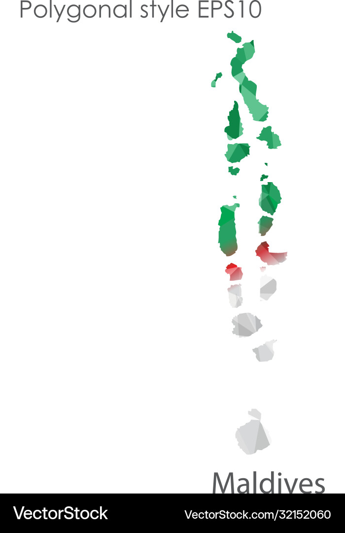 Isolated icon maldives map polygonal geometric Vector Image
