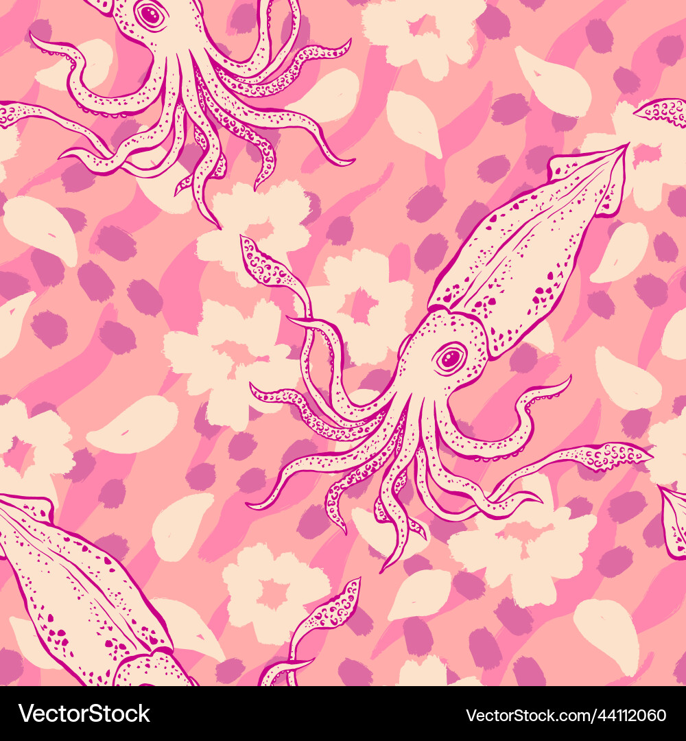 Pink seamless background beautiful cute Royalty Free Vector