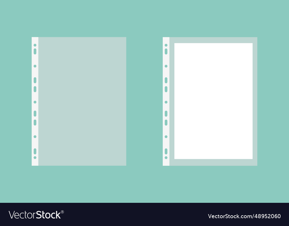 Sheet plastic protector clear folder file Vector Image