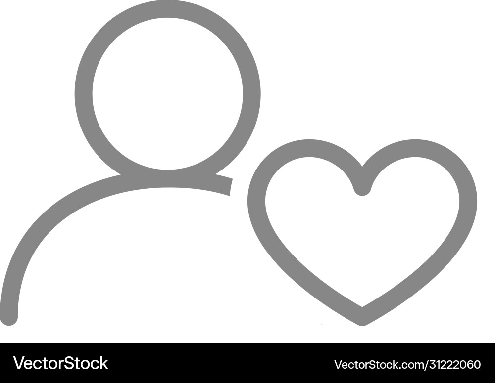 User profile with heart line icon charity Vector Image