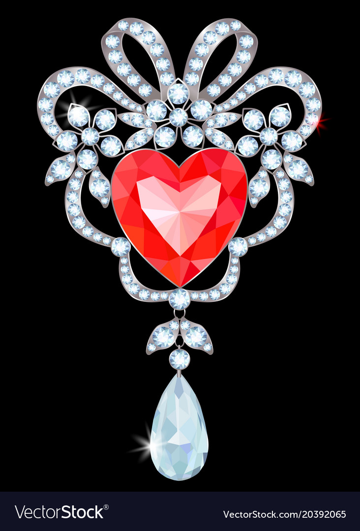 Brooch with ruby Royalty Free Vector Image - VectorStock