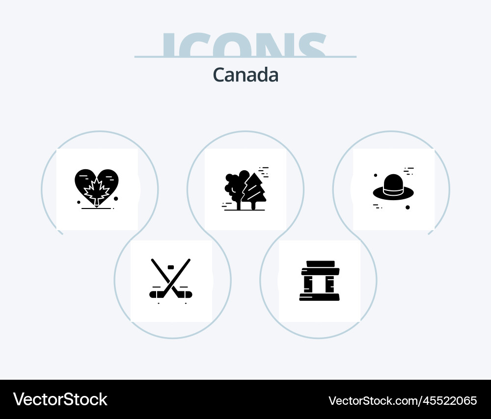 Canada glyph icon pack 5 icon design scandinavia Vector Image