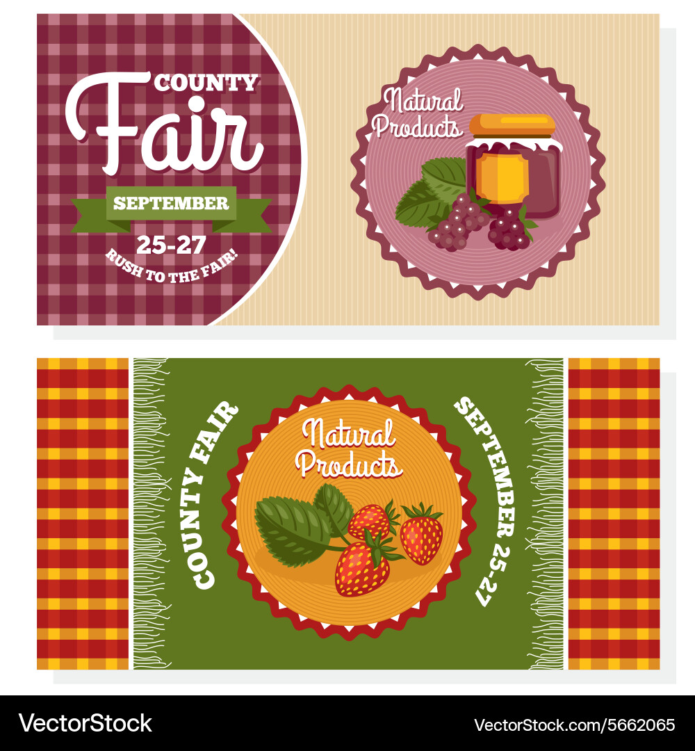 County fair vintage invitation cards Royalty Free Vector