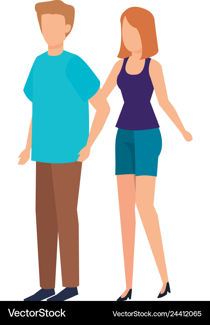 Couple avatar characters icons Royalty Free Vector Image