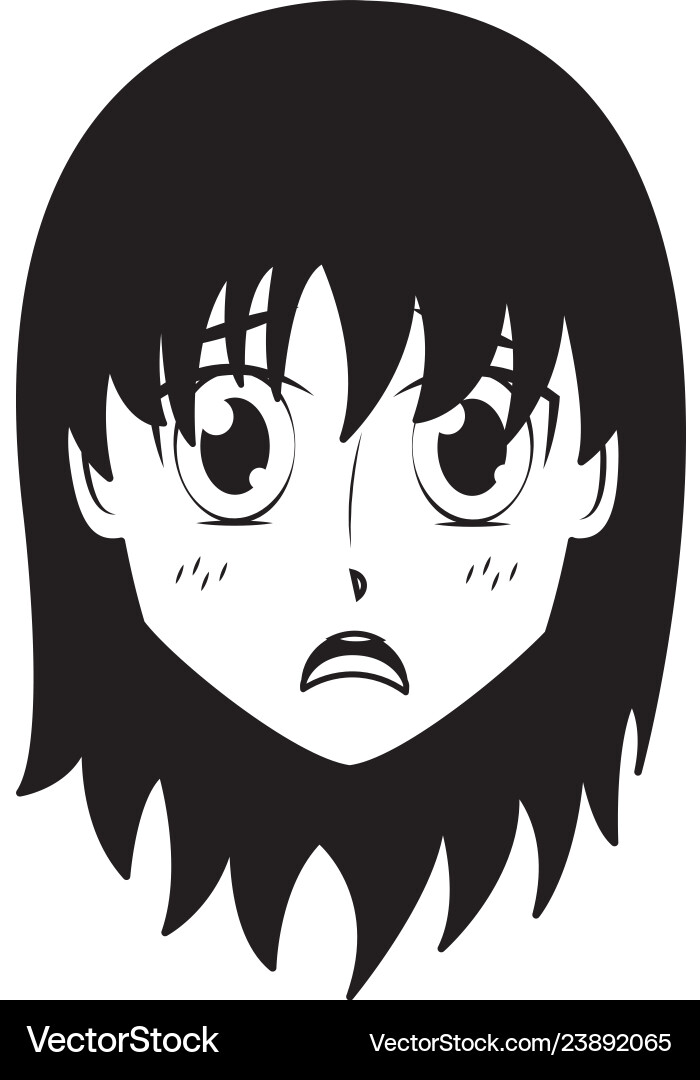 Face girl anime manga comic Royalty Free Vector Image