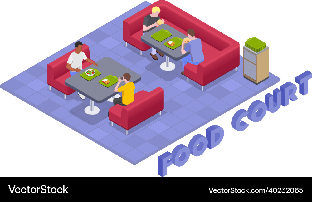 Food court seats composition Royalty Free Vector Image