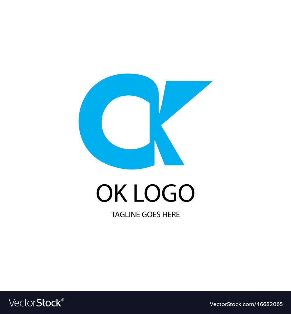 Initial ok logo Royalty Free Vector Image - VectorStock