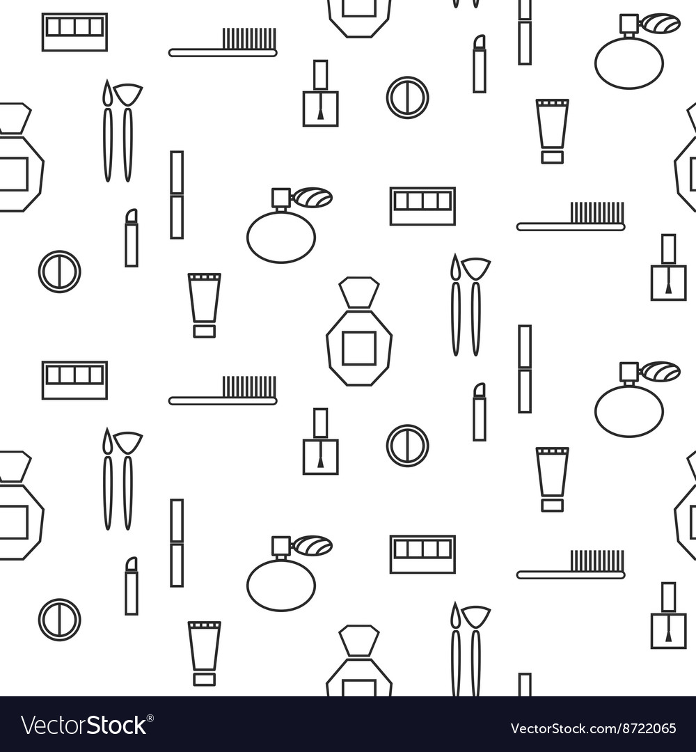 Makeup objects and products seamless pattern Vector Image