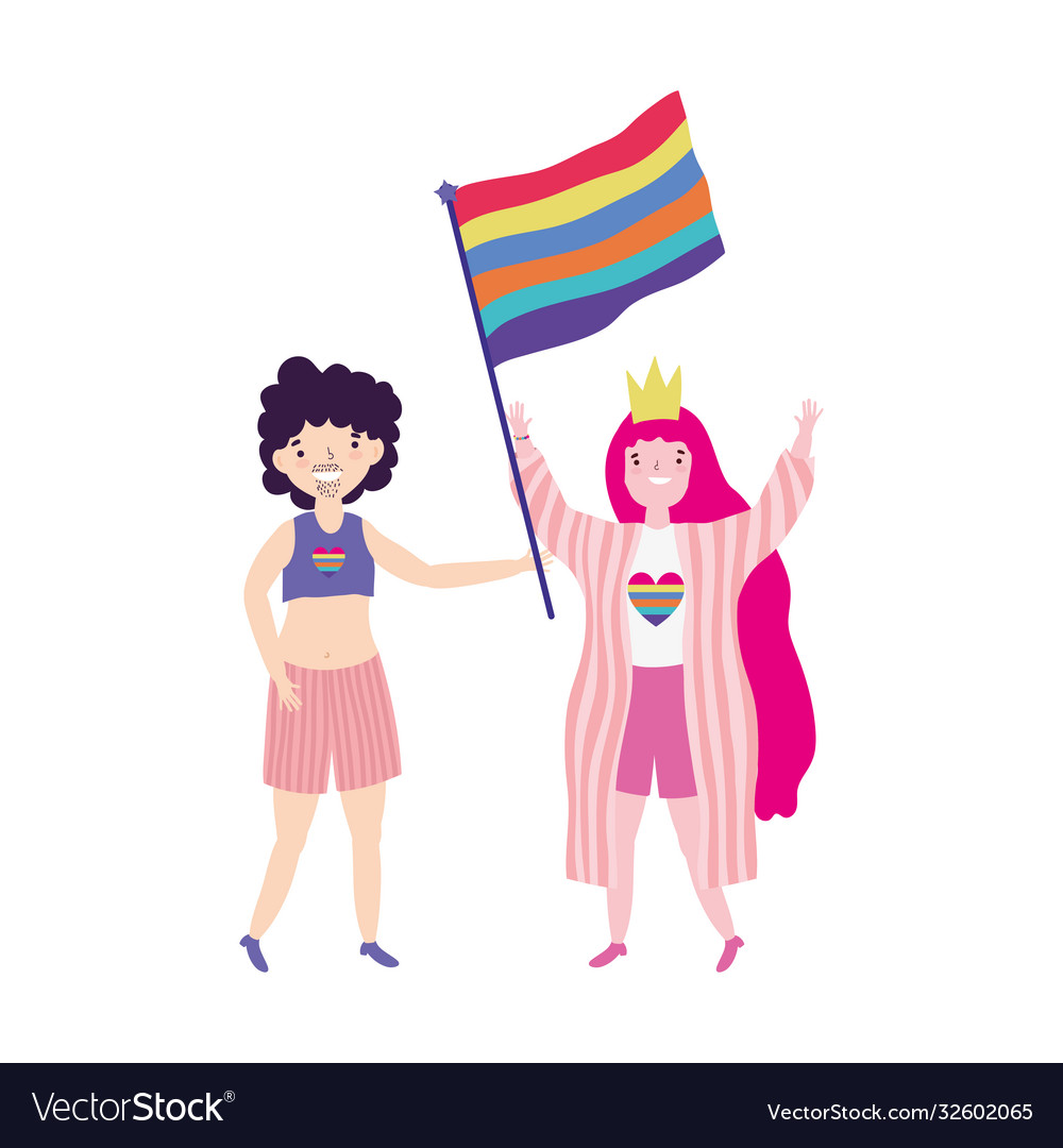 Pride Parade Lgbt Community Woman With Crown Vector Image
