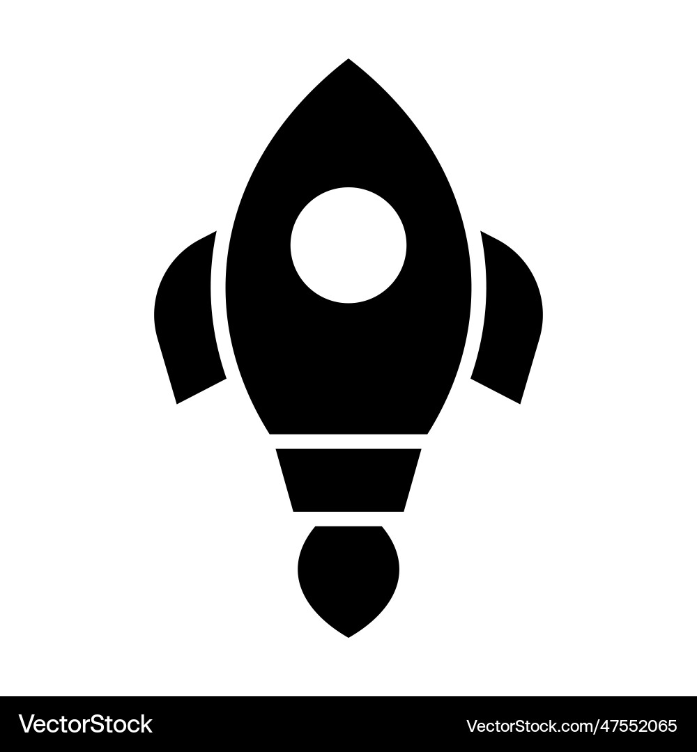 Rocket glyph icon for personal and commercial use Vector Image