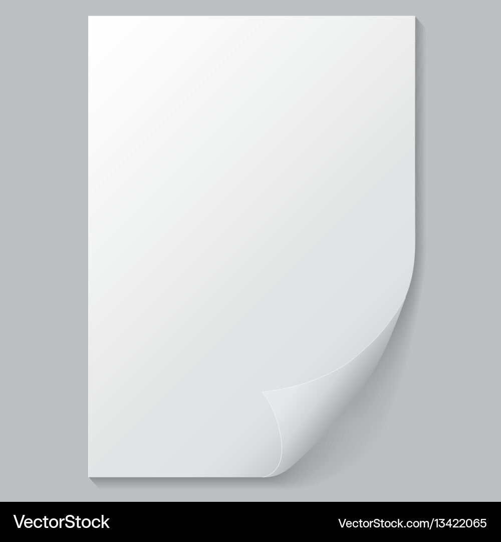 White sheet of paper with shadows Royalty Free Vector Image
