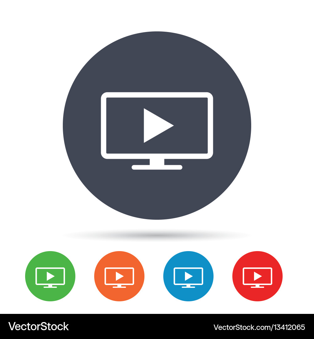 Widescreen tv mode sign icon television set Vector Image