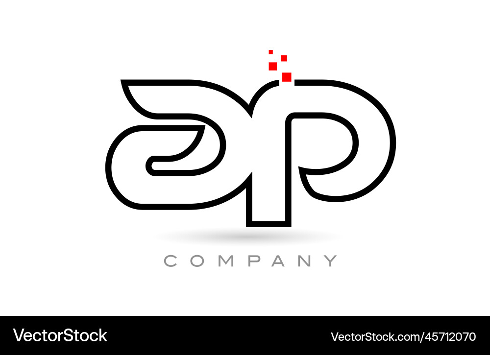 Ap connected alphabet letter logo icon Royalty Free Vector