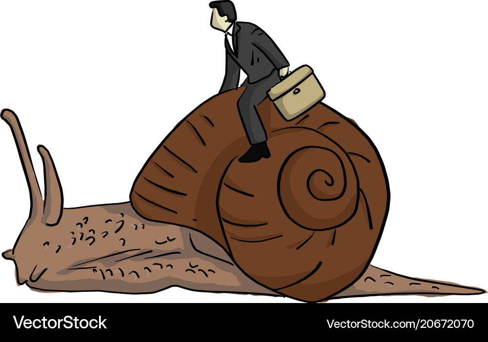Businessman riding snail sketch Royalty Free Vector Image