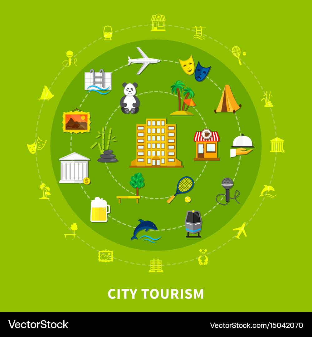 City tourism design concept Royalty Free Vector Image