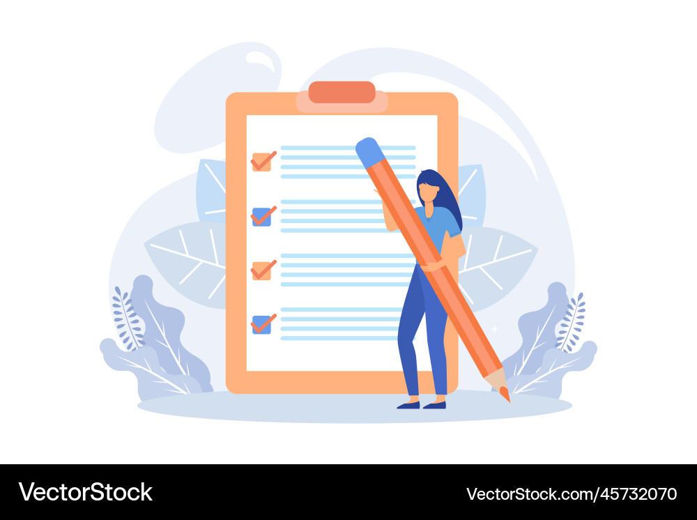 Feedback and survey set people characters giving Vector Image