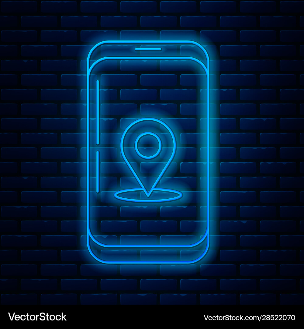 Glowing neon line infographic city map Royalty Free Vector