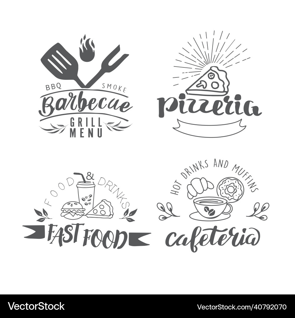 Logo for the fast food menu Royalty Free Vector Image