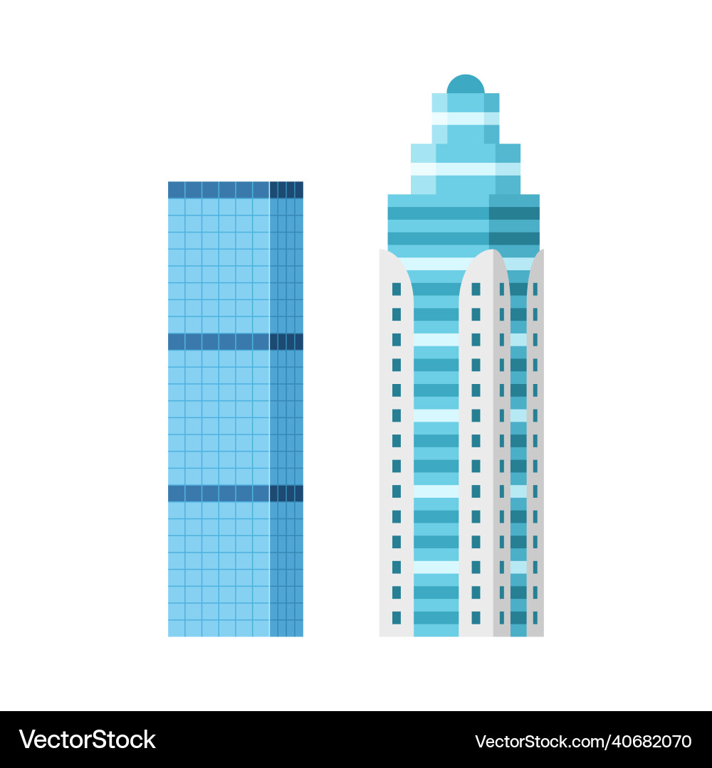 Modern city skyscraper buildings isolated Vector Image