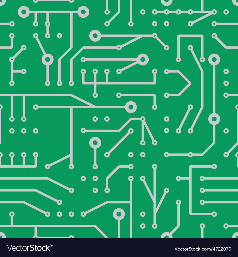 Printed circuit seamless pattern Royalty Free Vector Image