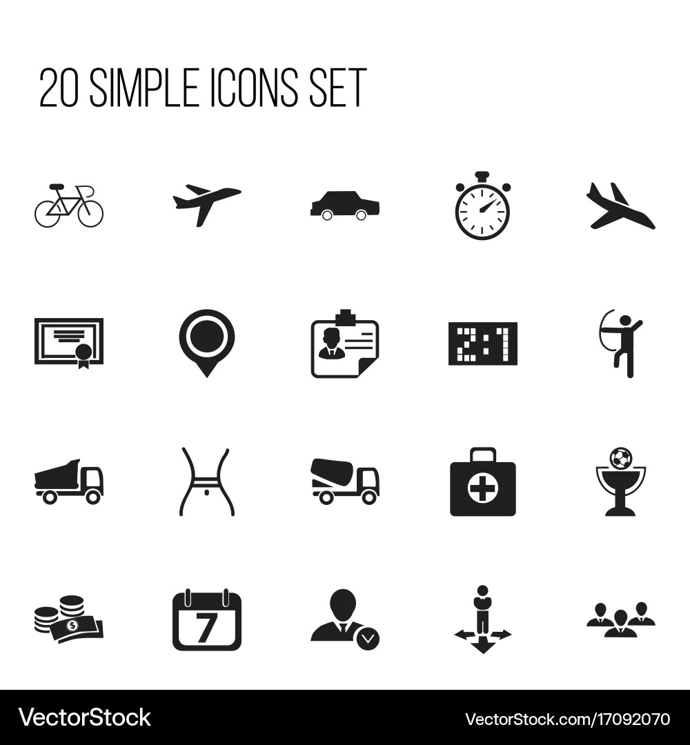 Set of 20 editable complicated icons includes Vector Image