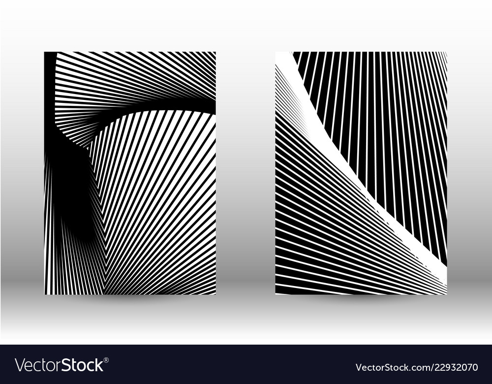 Set of abstract patterns with distorted lines Vector Image