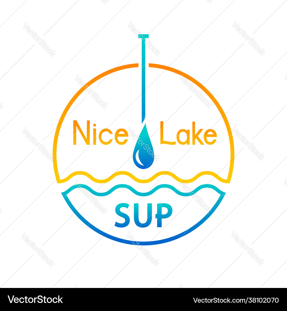 Stand up paddle boarding concept sup icon or logo Vector Image