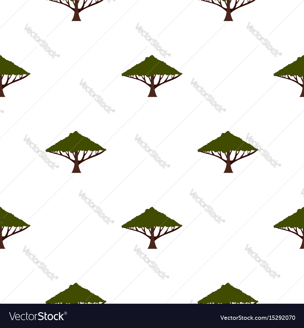Tree with large crown pattern flat Royalty Free Vector Image