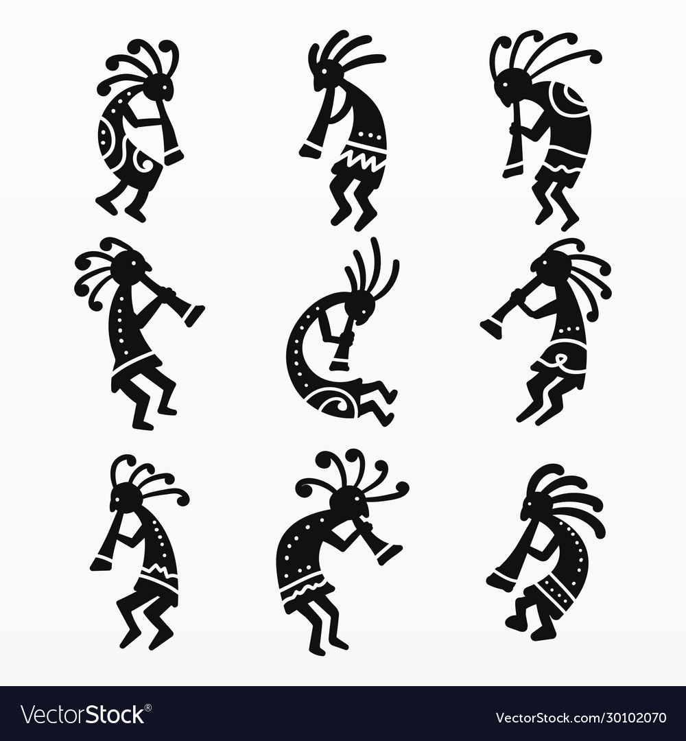 Variety aztec elements set Royalty Free Vector Image