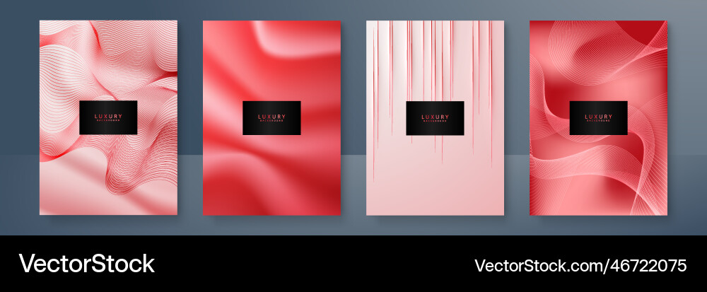 Abstract red gold cover flyer background Vector Image