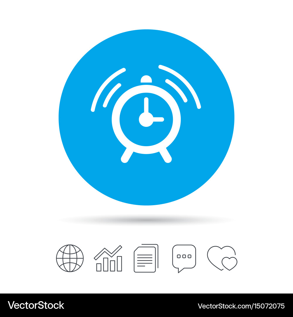 Alarm clock sign icon wake up symbol Royalty Free Vector