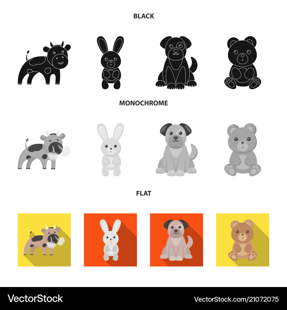 An unrealistic black flat monochrome animal Vector Image
