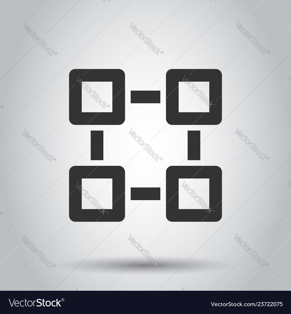 Blockchain technology icon in flat style Vector Image