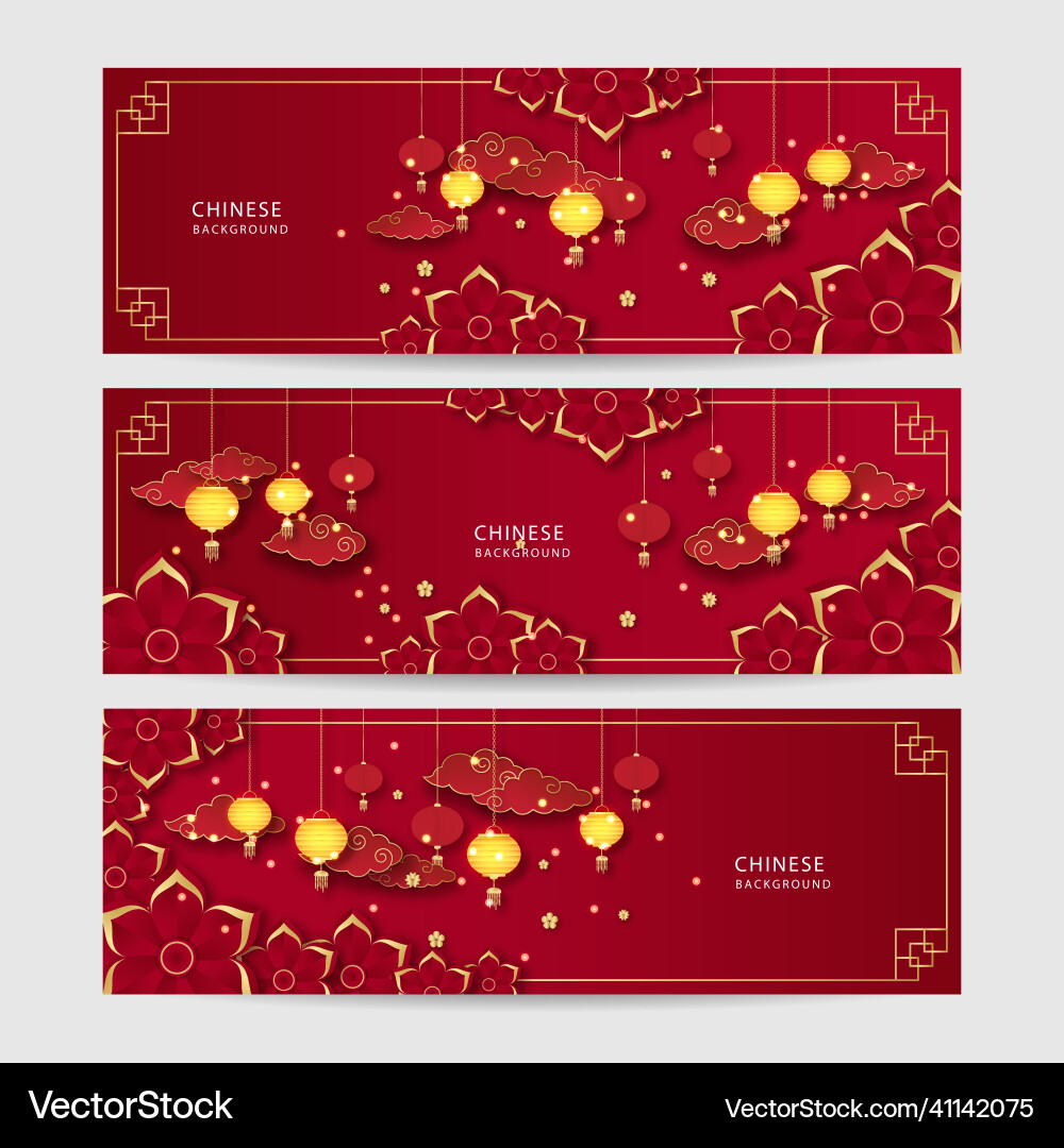 Chinese china red gold background Royalty Free Vector Image
