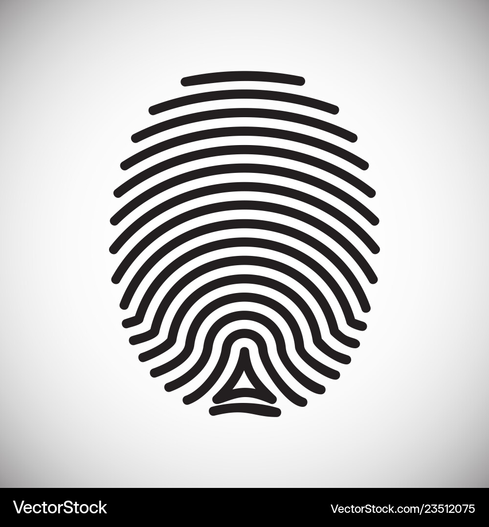 Finger id icon on white background for graphic Vector Image