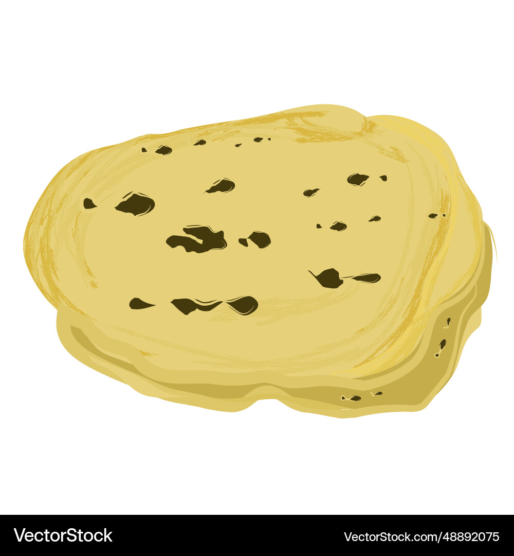 Indian dish tandoori roti flat Royalty Free Vector Image