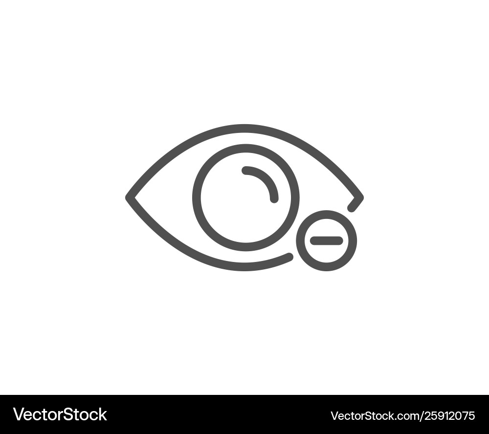 Myopia line icon eye diopter sign optometry Vector Image