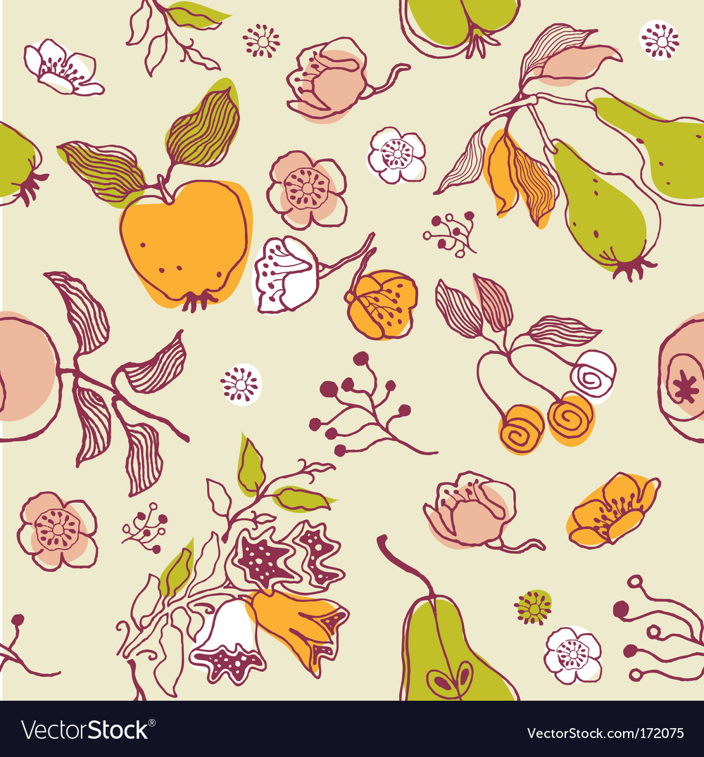 Nature seamless pattern Royalty Free Vector Image