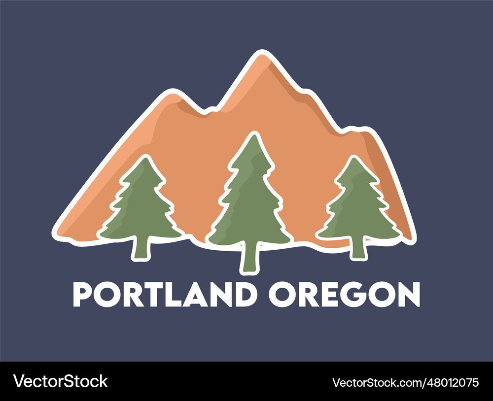 Portland oregon with beautiful view Royalty Free Vector